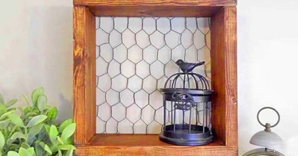 How To Make A DIY Farmhouse Chicken Wire Shelf