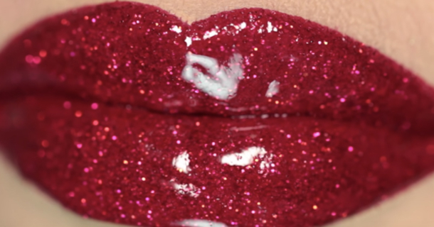 Perfect Hot Red Glitter Lips Makeup Tutorial