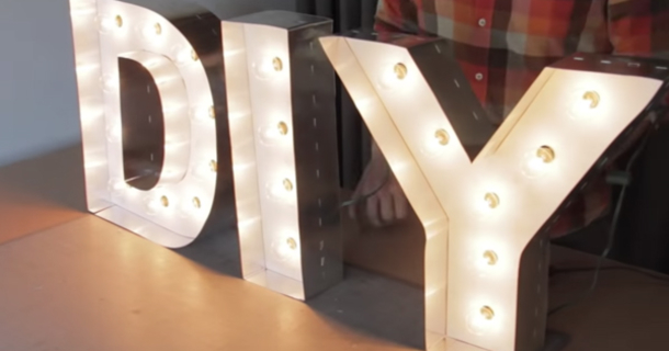 DIY Glowing Letter Lights For Home Decor