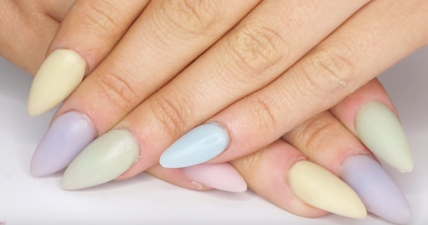 DIY Pastel Acrylic Spring Nail Art