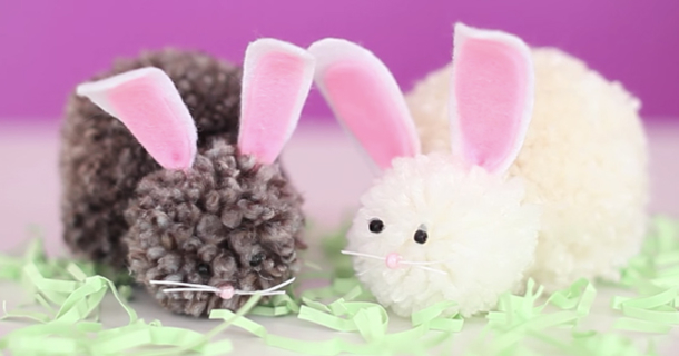 Super Cute DIY Bunny Pom Pom Craft Idea