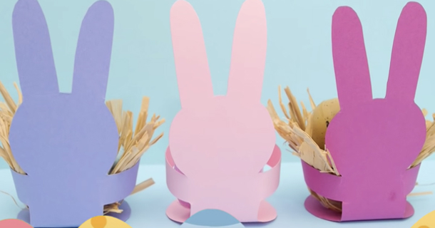 Easy Kids 5 Minute DIY Easter Paper Bunny Basket