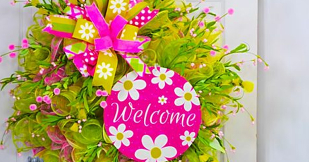 Celebrate Spring By Making This Spring Welcome Wreath DIY Craft