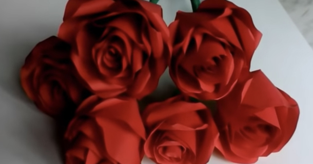 How To Make Red Roses Using Paper | DIY Crafts