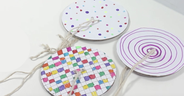 DIY Colorful Cardboard Spinner For Kids