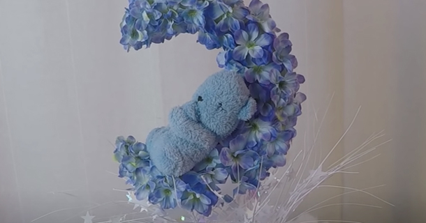 DIY Dollar Tree Moon Centerpiece For Baby Shower Decor