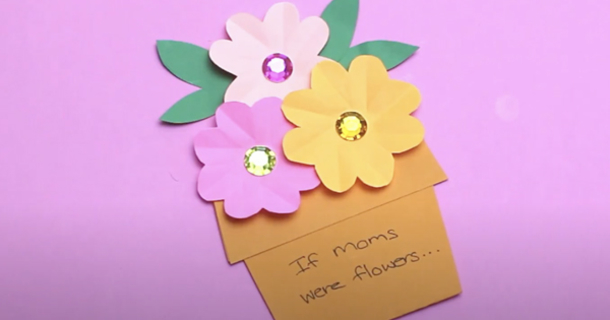 DIY Floral Pop Up Flower Card | Mothers Day Craft Idea