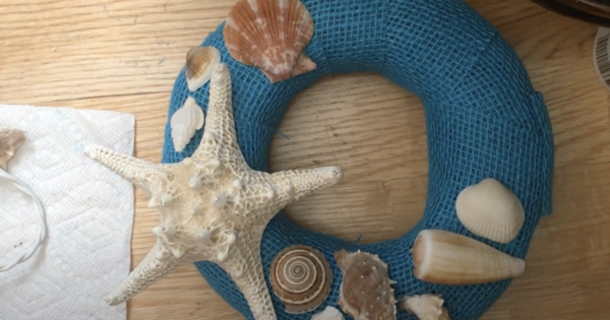 How To Make A Dollar Tree Seashell Wreath For Summer