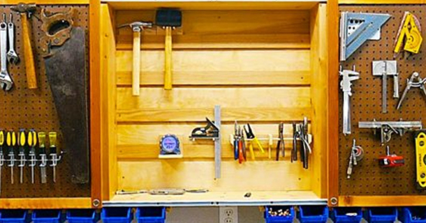 How To Make A DIY Sliding Door Tool Cabinet