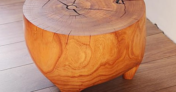 DIY End Table Using A Tree Stump