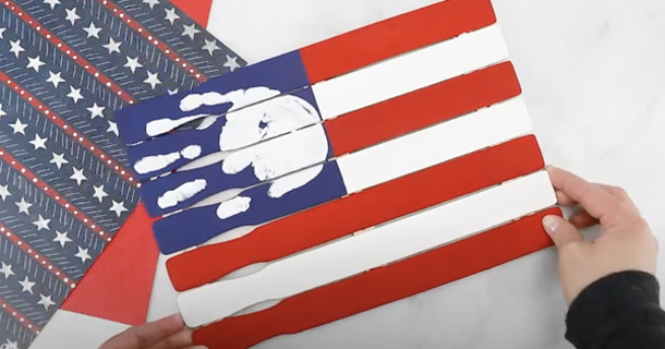 Cute Handprint American Flag - Kids DIY 4th of July Craft