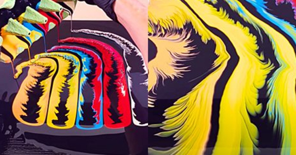 DIY Egg Carton Liquid Fluid Art