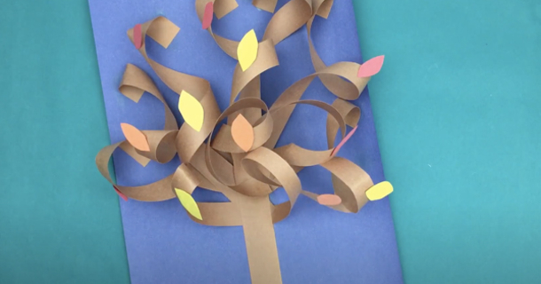 Kids Fall 3D Construction Paper Tree