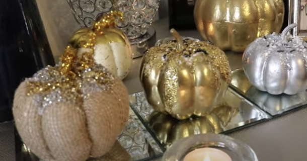 Easy Fall DIY Glam Pumpkins