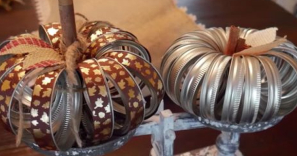 Diy Fall Mason Jar Ring Pumpkins