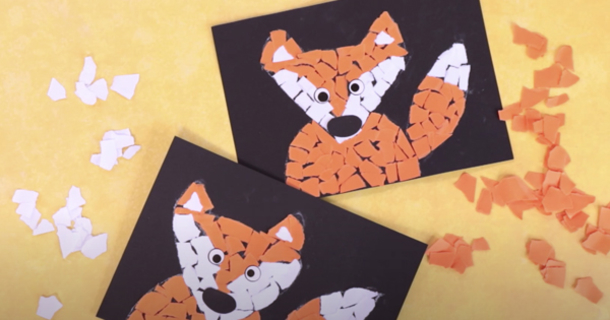 DIY Paper Collage Fox Craft For Kids