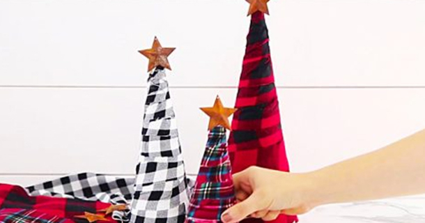 How To Create These DIY Flannel Trees For Christmas