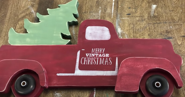DIY Christmas Vintage Red Truck Tutorial