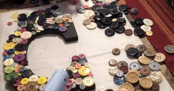 DIY Button Letter Wall Art Tutorial