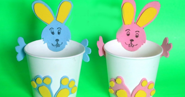 DIY Paper Cup Easter Bunny Baskets