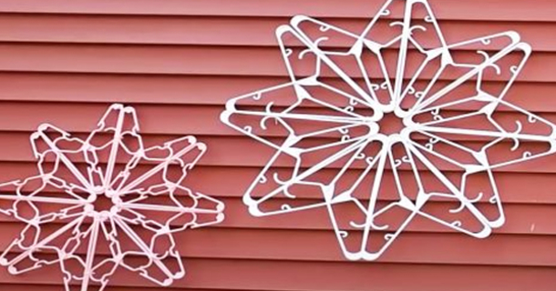 DIY Plastic Hanger Snowflake Decor Idea
