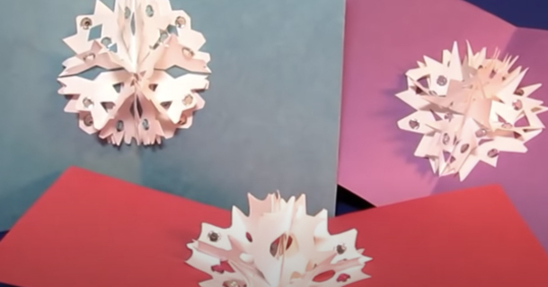 How To Make A 3D Snowflake Pop Up Card & Ornament