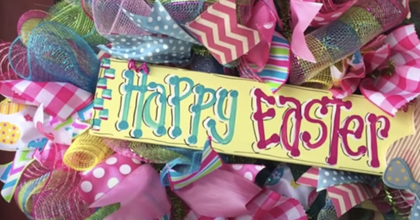Colorful DIY Ribbon Easter Wreath Tutorial