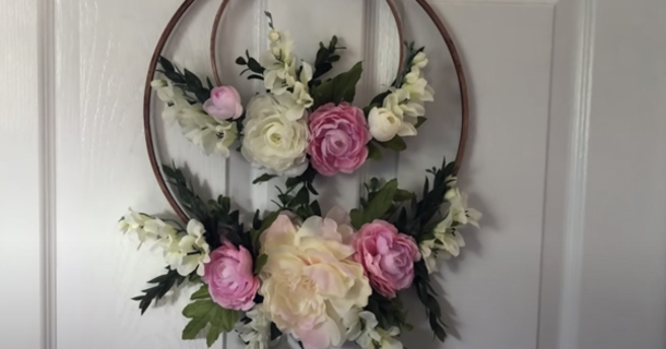 Pretty DIY Spring Embroidery Hoop Wreath Tutorial