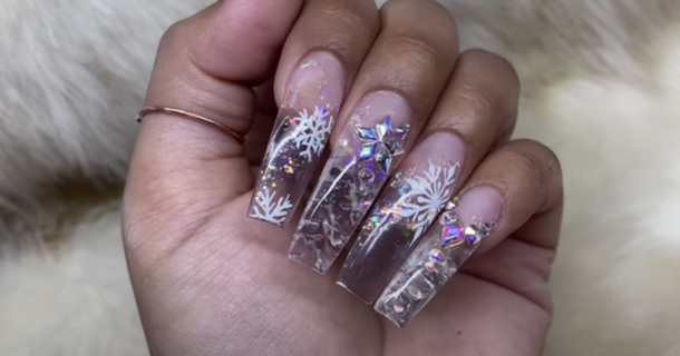 DIY Easy Winter Icicle Nails