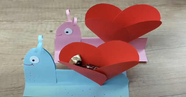 Easy & Cute Paper Snail Valentine's Day Kids Craft