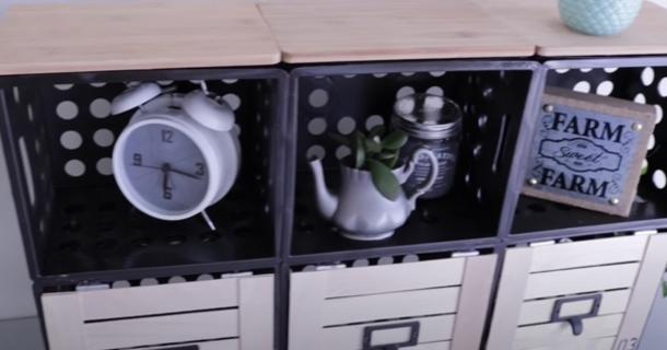 DIY Simple Farmhouse Cube Organizer