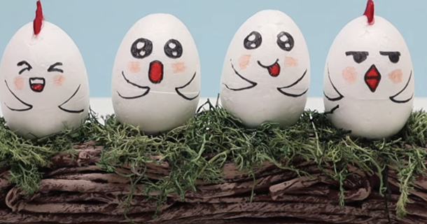 Handmade DIY Easter Egg Holder Log
