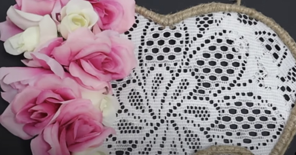 How To Make A Valentine / Spring Lace Floral Heart