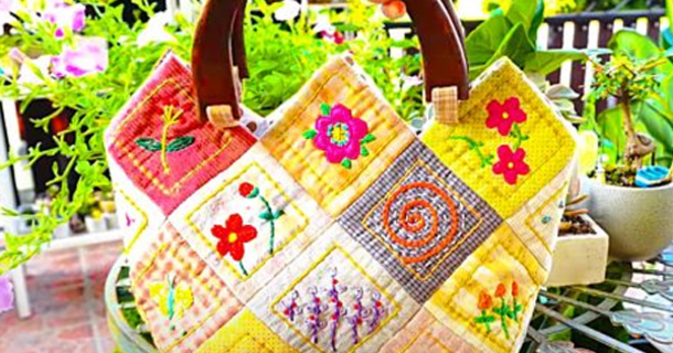 DIY 25 Squares Piece Tote Bag Tutorial