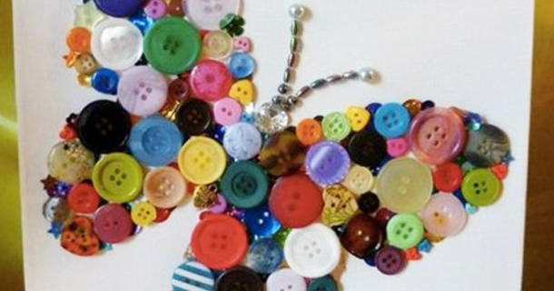 DIY Button Butterfly Art For The Home