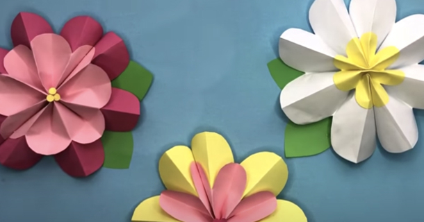 Beautiful 3D Spring Flowers DIY