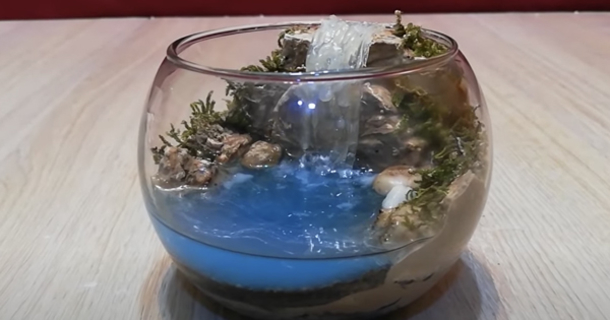 Resin DIY Miniature Waterfall Diorama