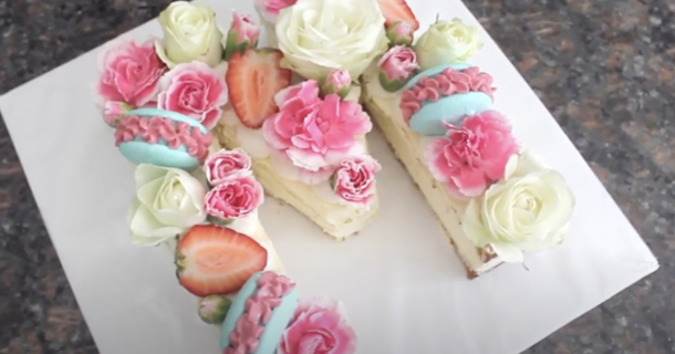 Mother's Day Letter "M" Cake Recipe & Tutorial