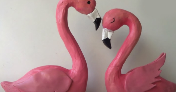 How To Make A Flamingo Sculpture Using Cardbord