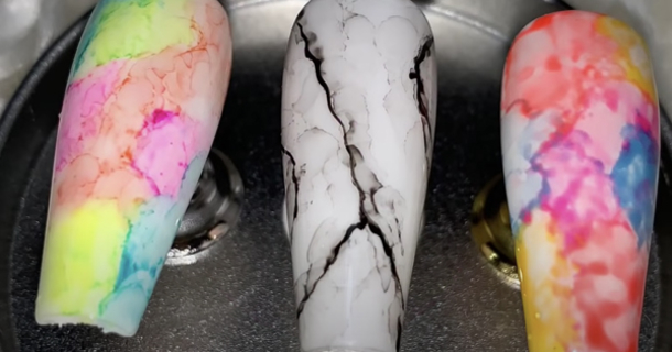 DIY Creative Marble Nails Tutorial