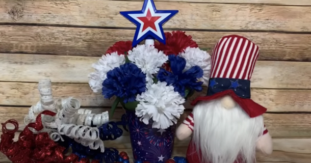 Easy Dollar Tree Memorial Day DIY Tabletop Decor