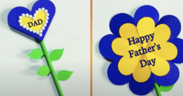 Simple Paper Flower Craft For Father's Day