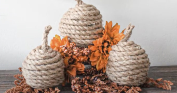 Fun DIY Rope Pumpkins For Fall