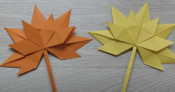 Autumn Leaf Origami Craft Idea