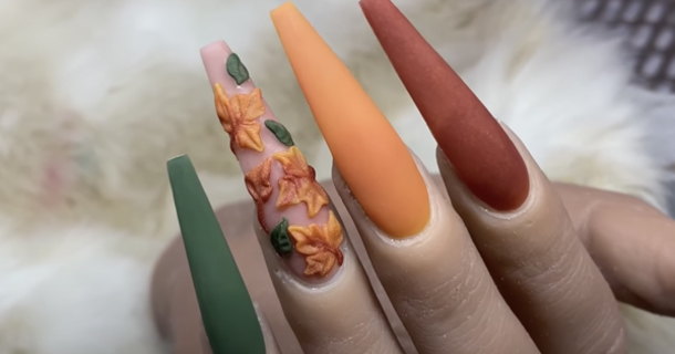 How To Make 3D Maple Leaf Nails