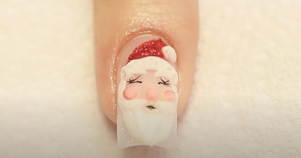 DIY Acrylic Nail Art Santa Tutorial
