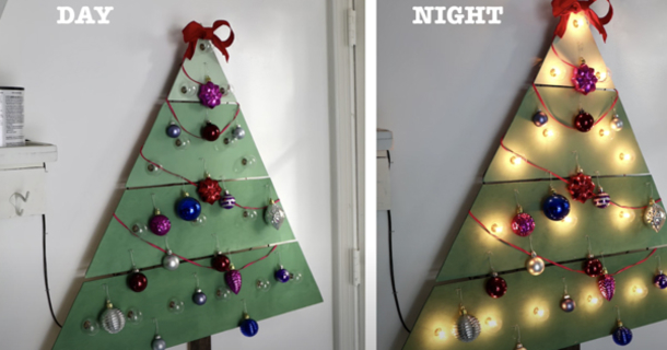 DIY Wall-Mounted Wooden Christmas Tree