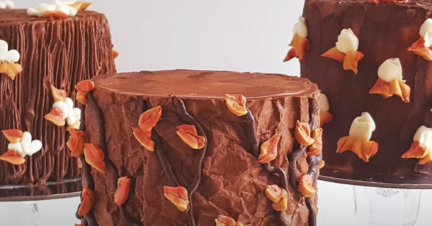 DIY Wood Grain Mini Fall Cakes (3 Different Styles!)