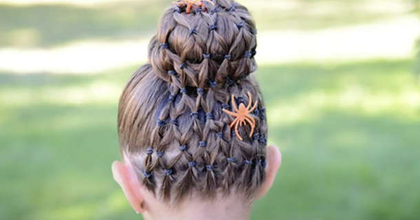 DIY Spider Web Halloween Hairstyle