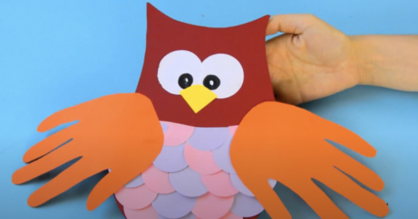 DIY Fun Owl Handprint Craft For Kids